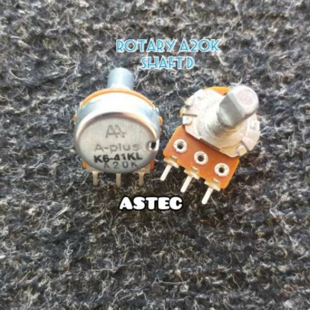 Jual Potensio Rotary Klik A20K Shaft D Setengah Lingkaran | Shopee ...