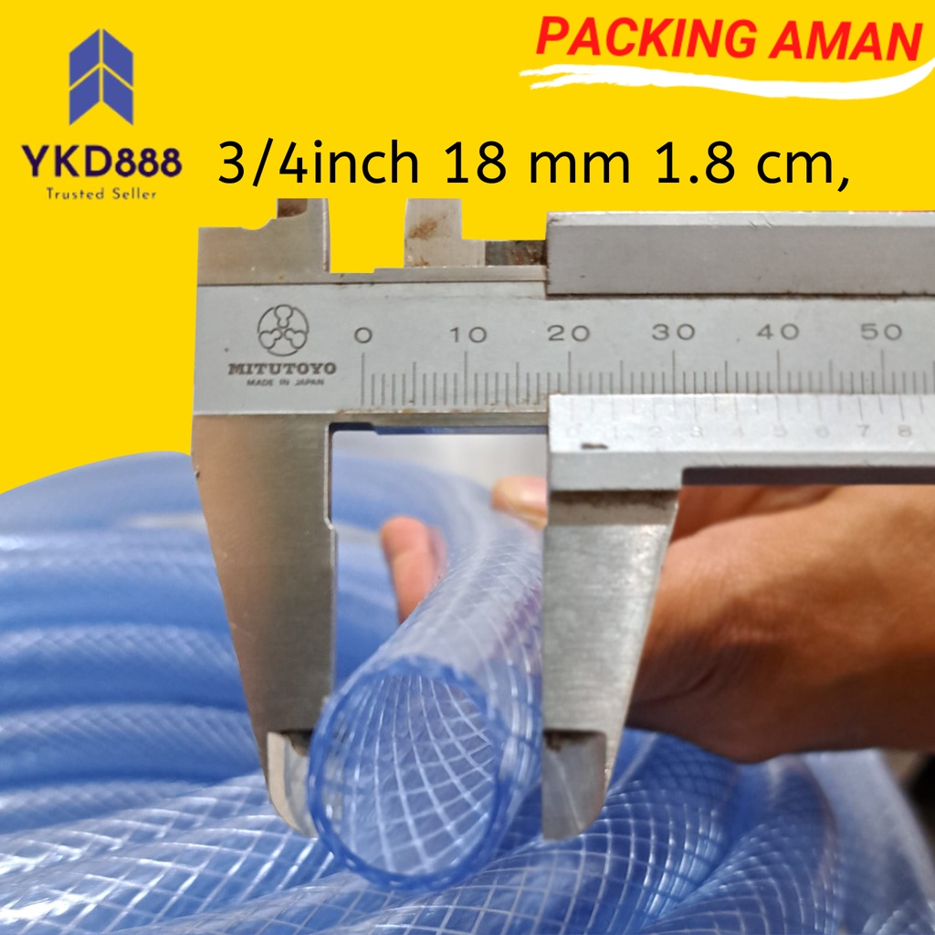 Jual Selang Air Bening Kristal 1/2 5/8 3/4 inch 25 meter - Selang Cuci ...
