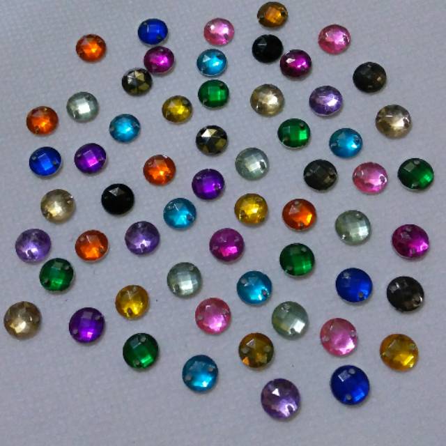 Jual Mote Manik Diamond Tempel Diamond Bulat 8-12mm ( 1 lusin ...