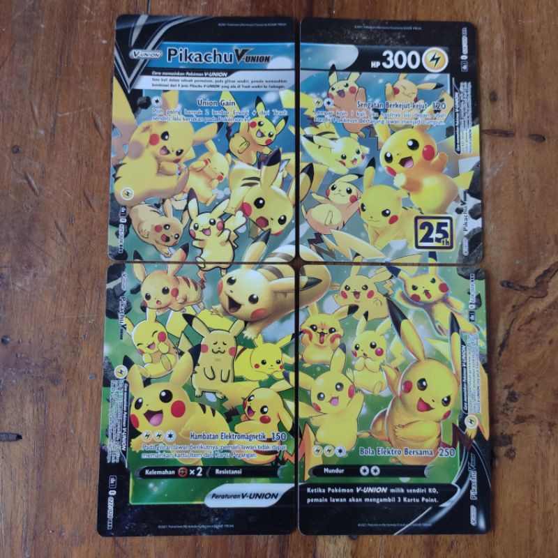 Jual KARTU POKEMON TCG PIKACHU V UNION 25TH ANNIVERSARY INDONESIA SET 4 ...