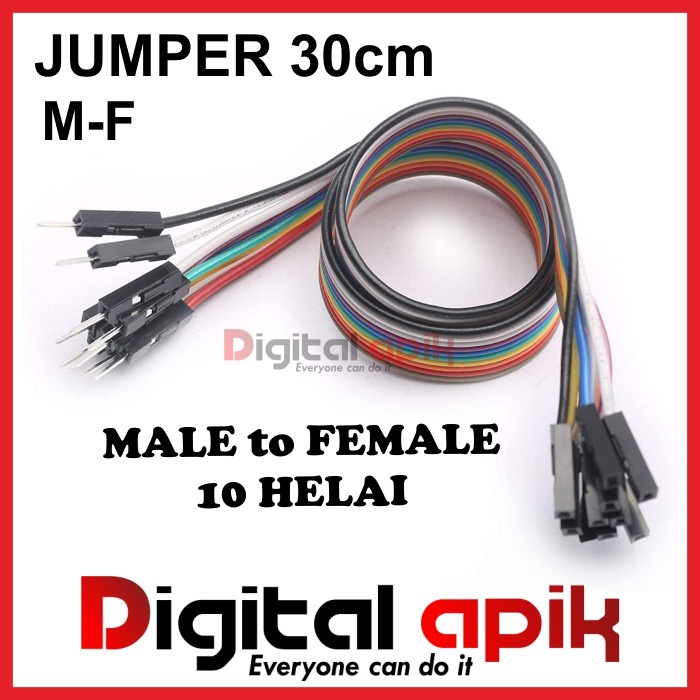 Jual Kabel Jumper Pelangi Male to Female Panjang 30cm 30 cm Arduino 10p ...