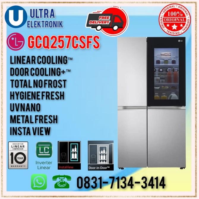Jual lg kulkas side by side gcq257csfs kulkas inverter lg 257csfs | Shopee Indonesia