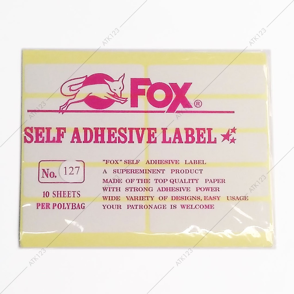 Jual Kertas / Label Stiker Fox No. 127 uk. 25 x 100 mm (Persegi Panjang ...