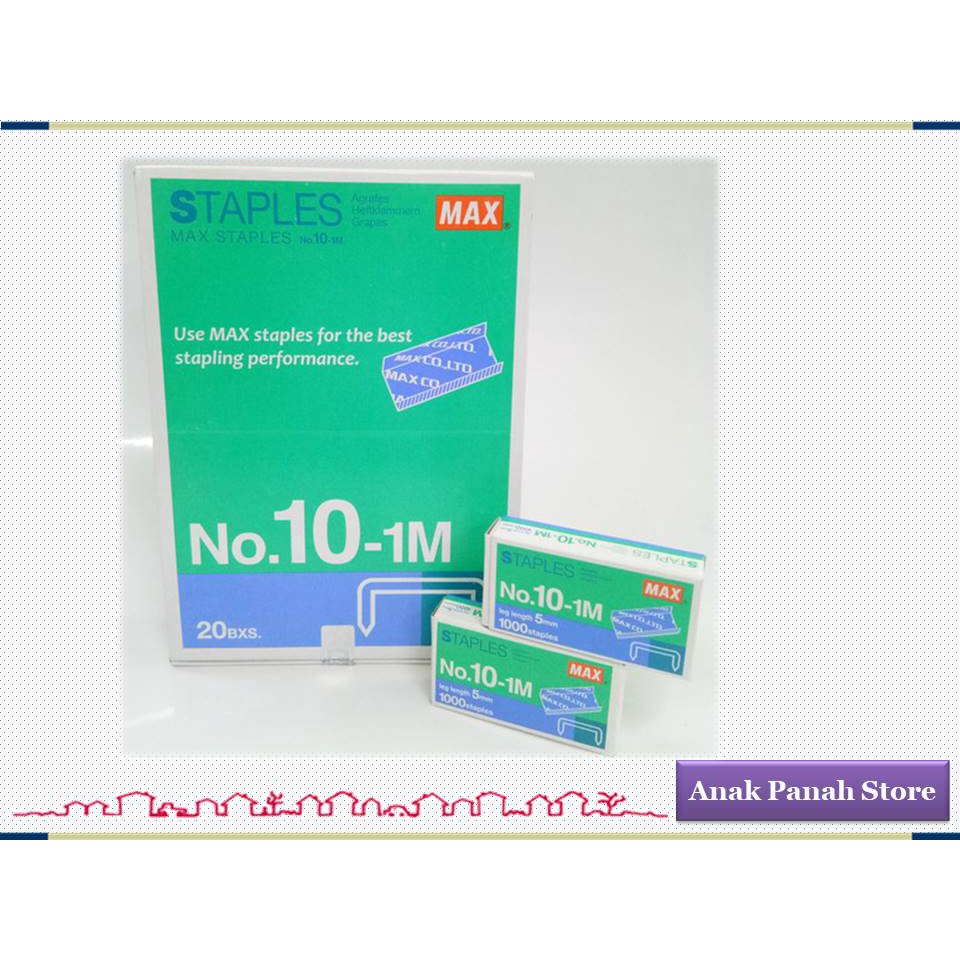 Jual Isi Staples Kecil Merk MAX No. 10 ( Isi 20 box ) | Shopee Indonesia