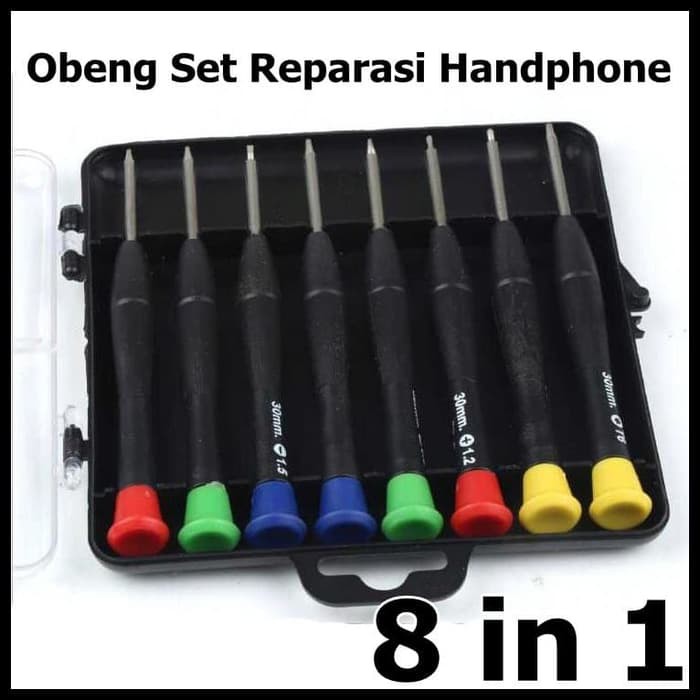 Jual Obeng Set Reparasi Smartphone Handphone 8 in 1 | Shopee Indonesia