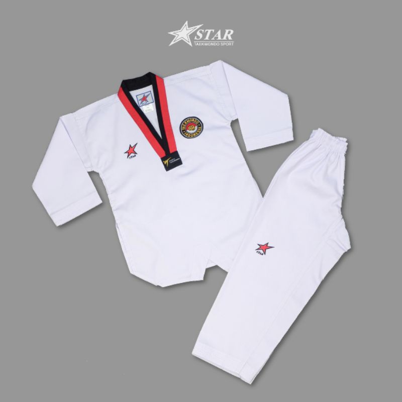 Jual STAR Dobok Taekwondo Pemula Kerah Poom | Shopee Indonesia