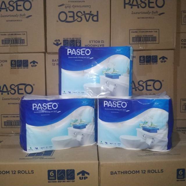 Jual Paseo Bathroom Roll 3 ply 12 rolls 300 sheets tissue paseo toilet | Shopee Indonesia