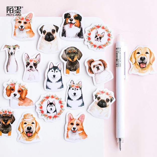 Jual Sticker Doggy Anjing Lucu Aesthetic Scrapbook DIY Bujo Planner ...