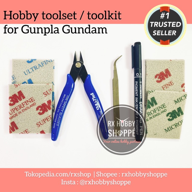 Jual Hobby tools Gundam Gunpla toolset toolkit tang plato pinset amplas ...