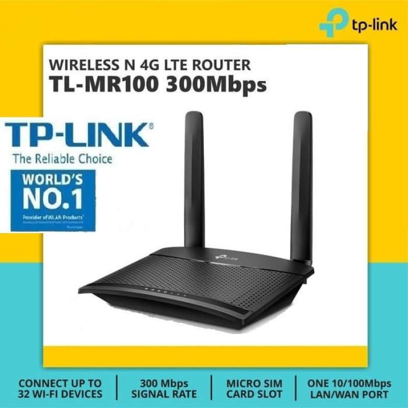Jual TP-LINK TL-MR100 300 Mbps Wireless N 4G LTE Router / 4G Modem Sim ...