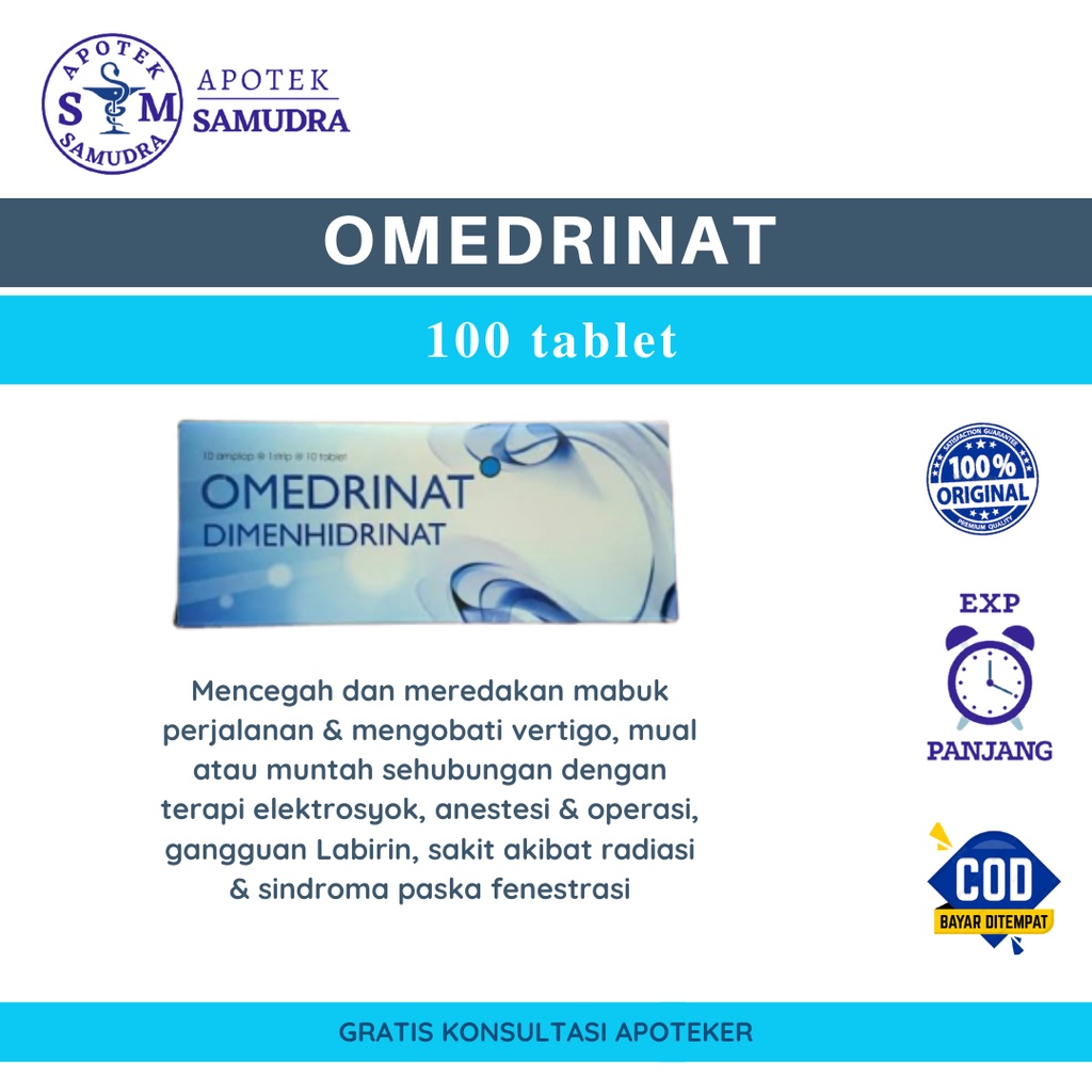 Jual OMEDRINAT Tablet - Box isi 100 Tablet (obat mual) | Shopee Indonesia