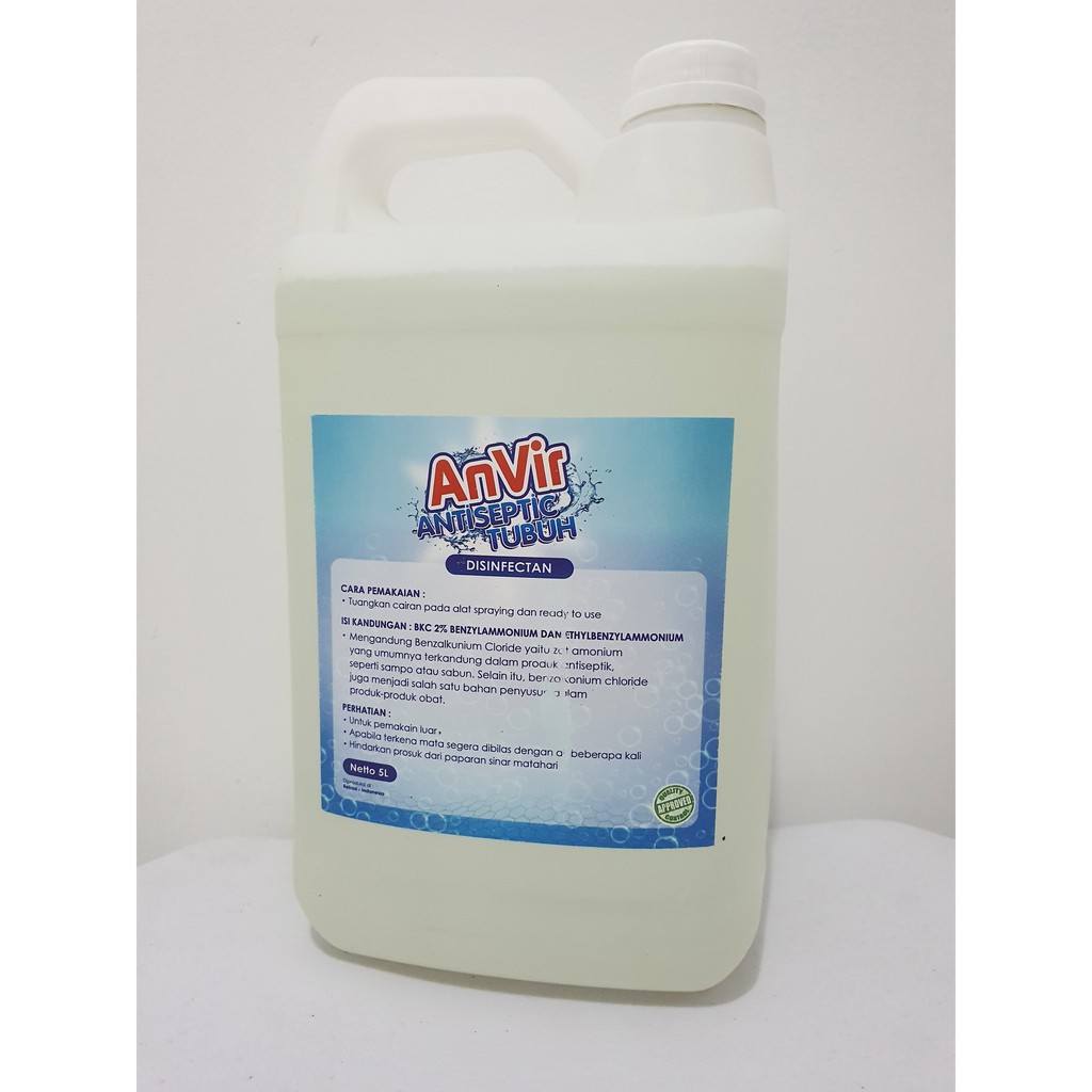 Jual AnVir Antiseptic Tubuh 5 Liter | Shopee Indonesia