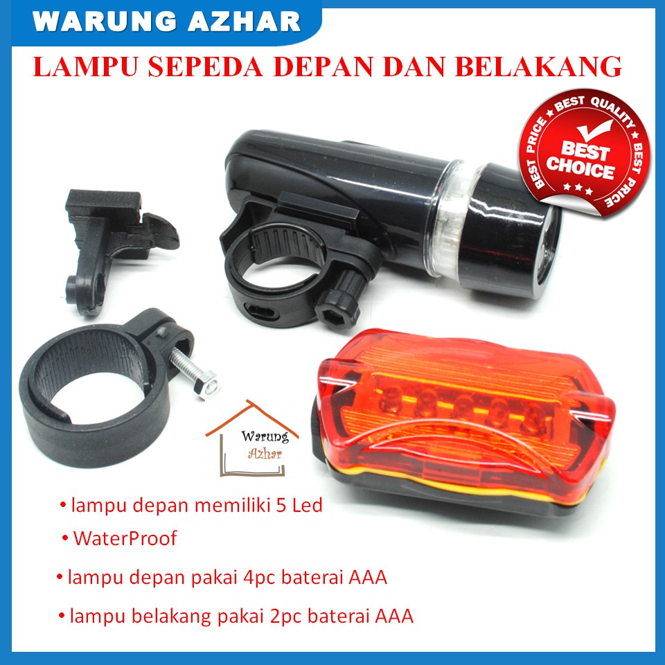 Jual Lampu Sepeda Depan Belakang Senter Sepeda LED | Shopee Indonesia