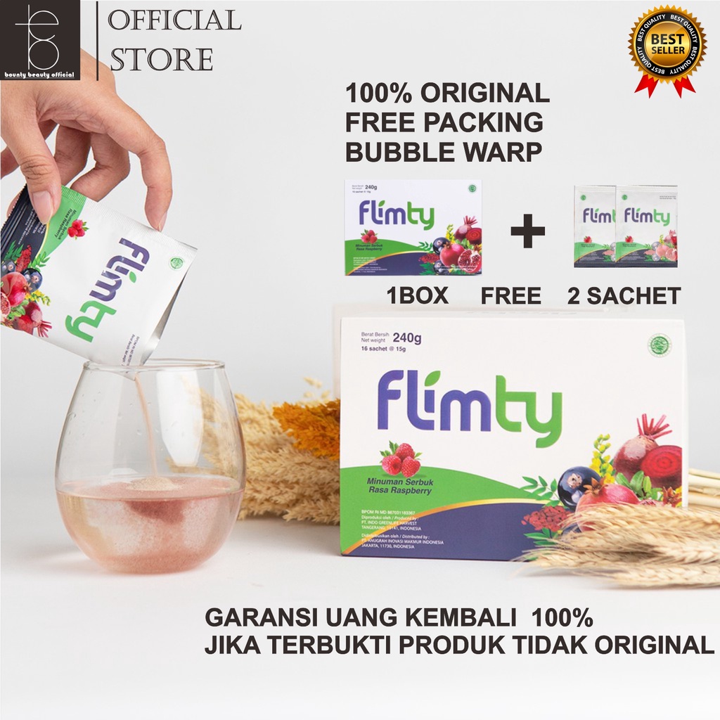 Jual FLIMTY FIBER ORIGINAL 1 BOX 16 SACHET OBAT PELANGSING DIET/KURUS ...