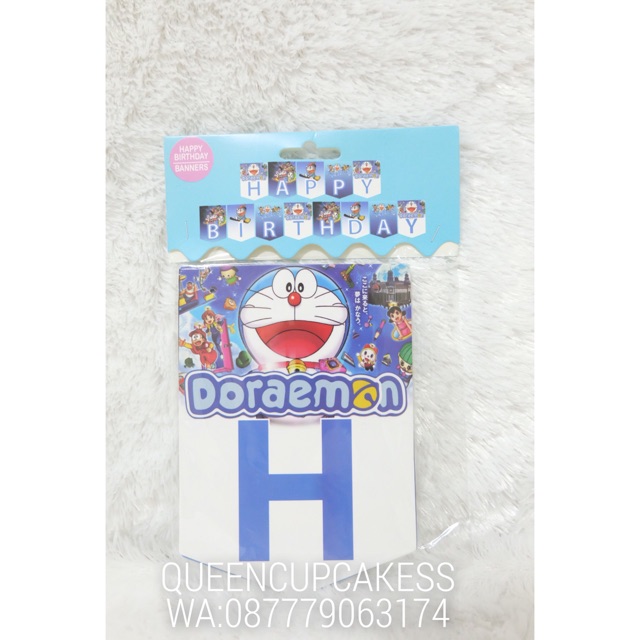 Jual bunting flag happy birthday doraemon banner dekorasi ulang tahun ...