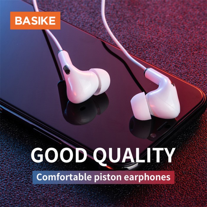 Jual BASIKE Headset Wired Earphone Bass Headphone Android iPhone ...