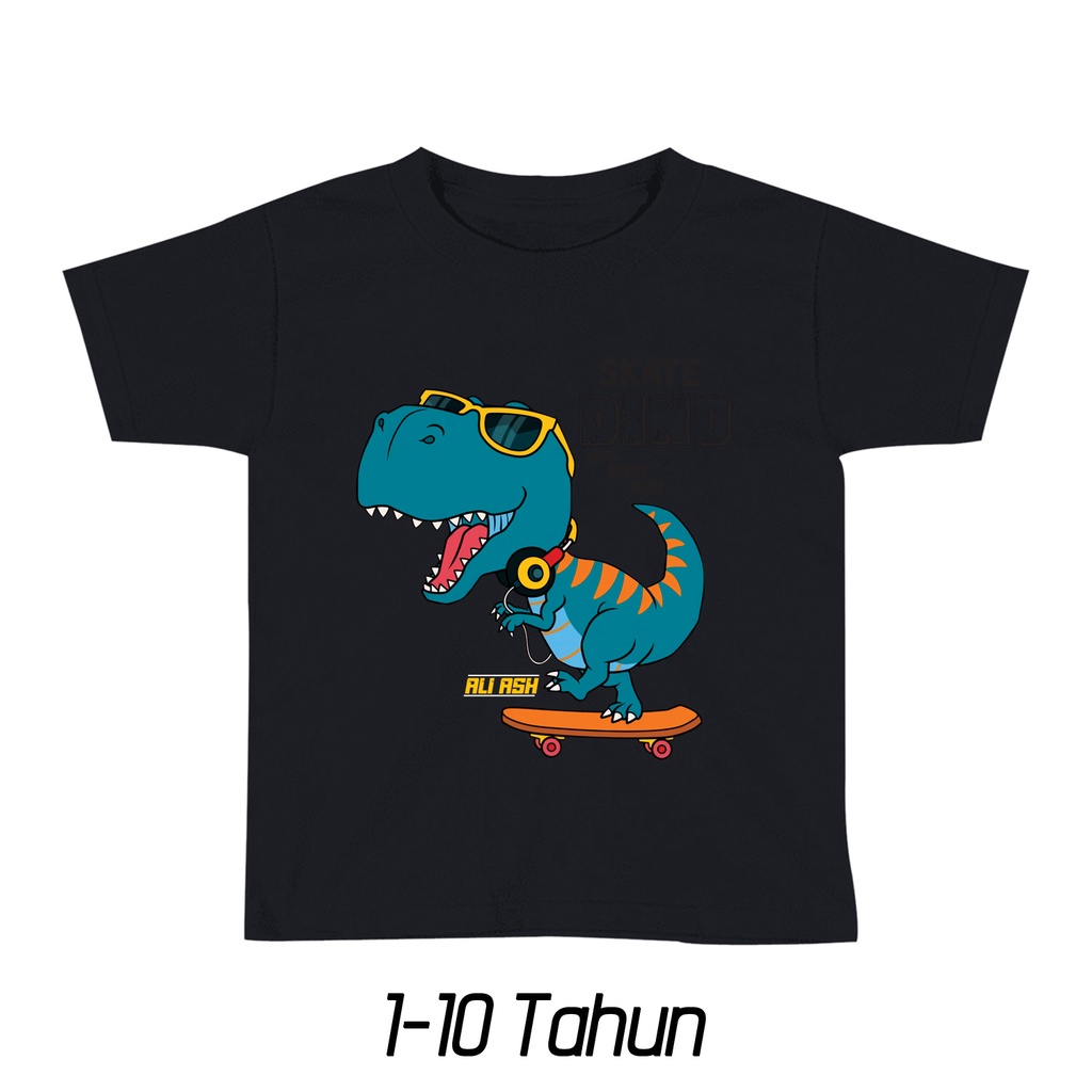 Jual Ali Ash Kaos Anak Baju Anak Skate Dino Dinosaurus Skater T-rex ...