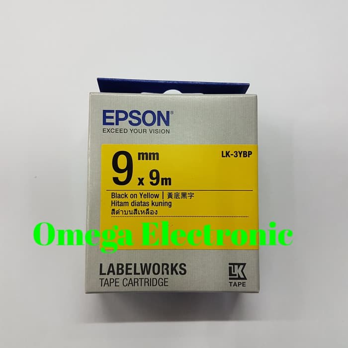 Jual tl156 Epson LabelWorks 9mm Black on Yellow Label Tape Catridge LK ...
