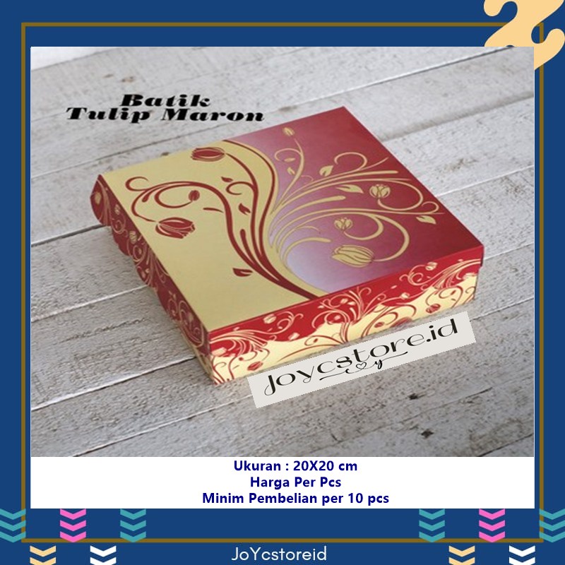 Jual Dus Nasi R10k Batik TULIP Kotak Nasi 20x20 Box Nasi - Merah/ Box ...