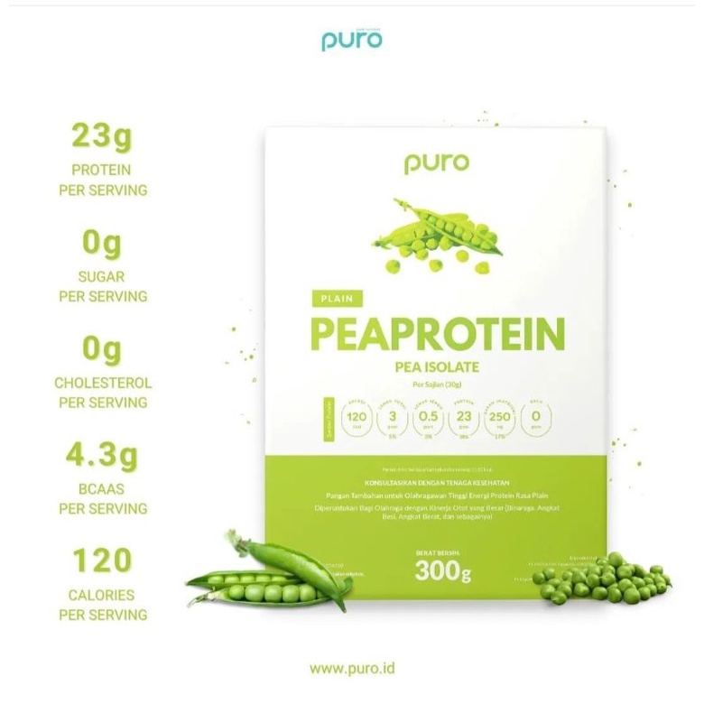 Jual puro pea protein isolate plain vegan protein plant based protein ...