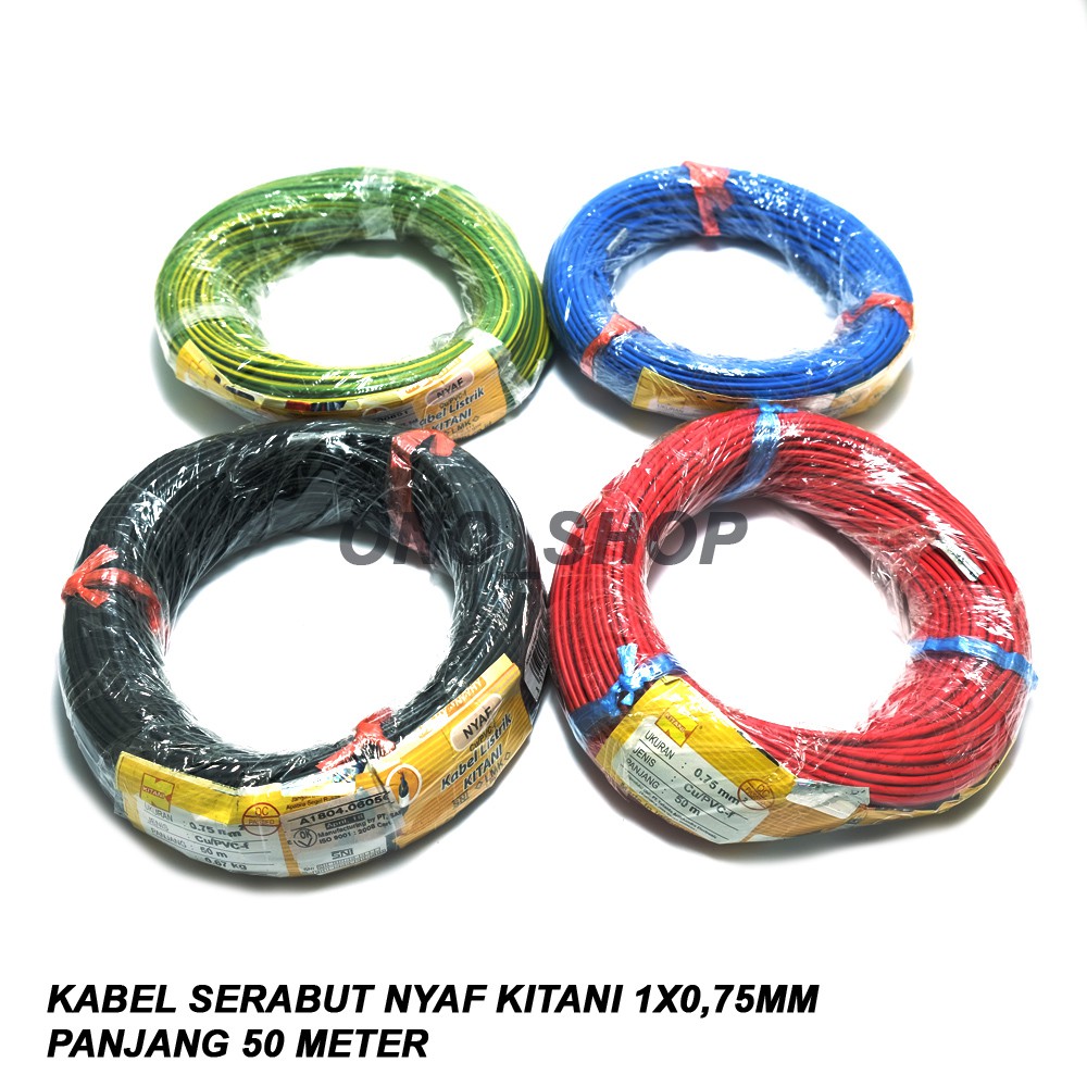 Jual Kabel Serabut NYAF Kitani 1x0,75mm Panjang 50 Meter | Shopee Indonesia