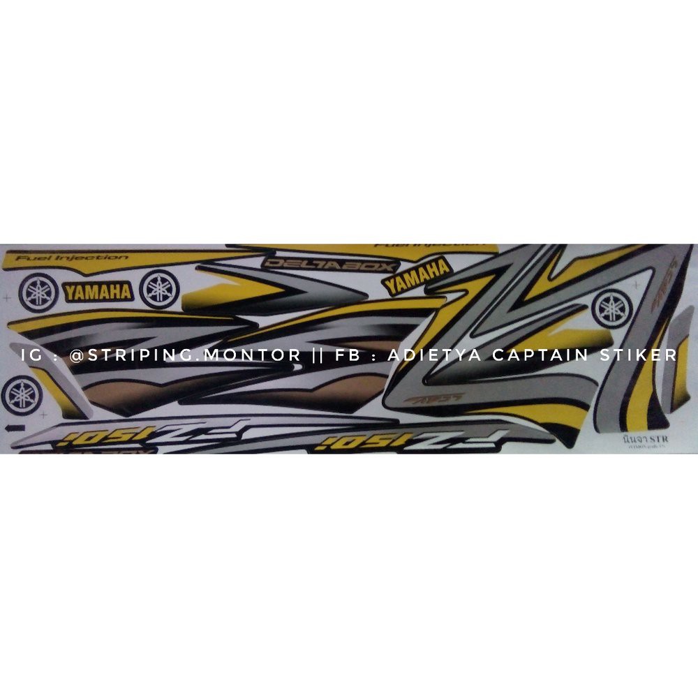 Jual Stiker Lis Striping Sticker Vixion Lama Fz 150 Silver Kuning ...