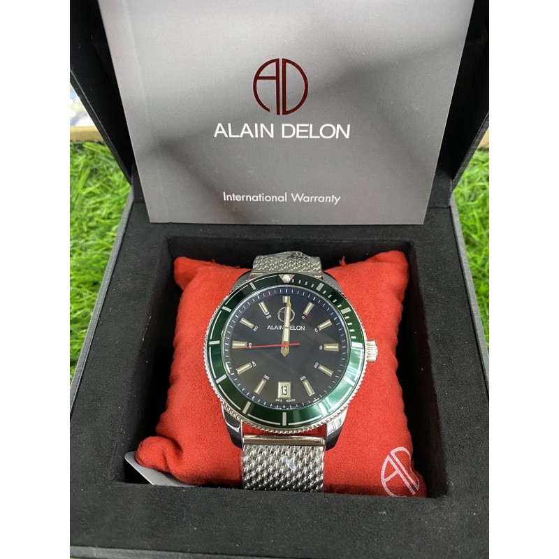 Jual alain delon ad433-1392 pria silver ring hijau | Shopee Indonesia