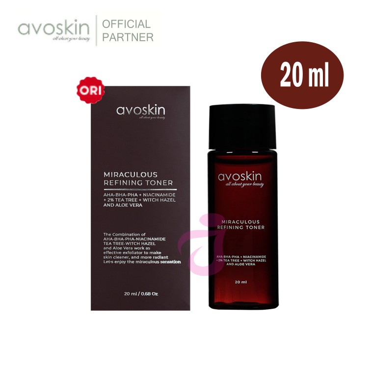 Jual AVOSKIN MIRACULOUS REFINING TONER Travel Size 20 ml - exfoliator ...