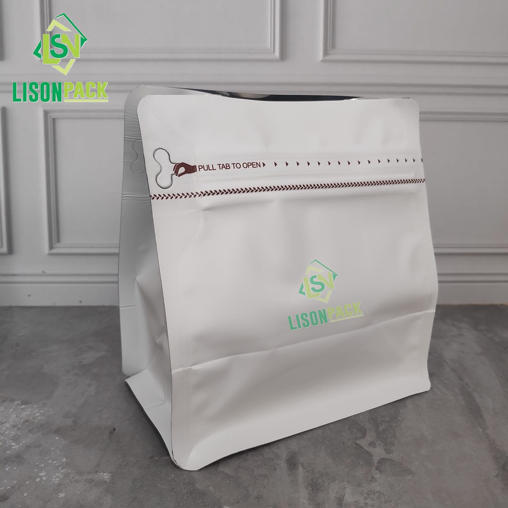 Jual Kemasan Flat Bottom Persegi 150gr Putih Alufoil | Kemasan Coffee ...