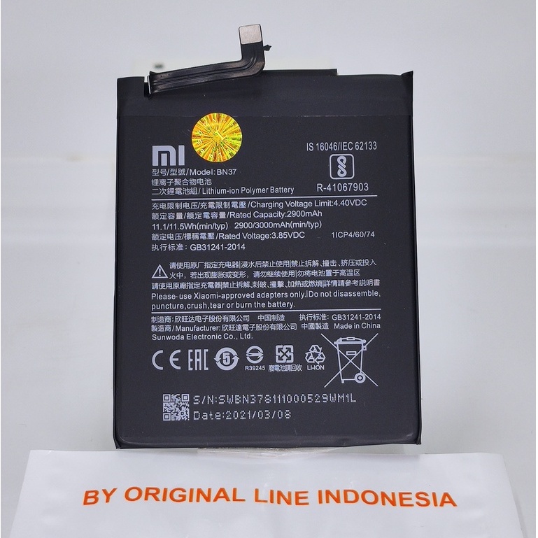 Jual BATERAI BN-37 BN37 XIAOMI REDMI 6/6A BATT BATERE BATTERY GRADE ...