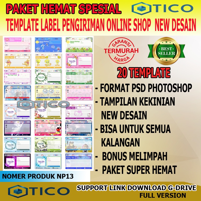 Jual Paket Template Desain Label Pengiriman Barang Toko Terbaru PSD ...