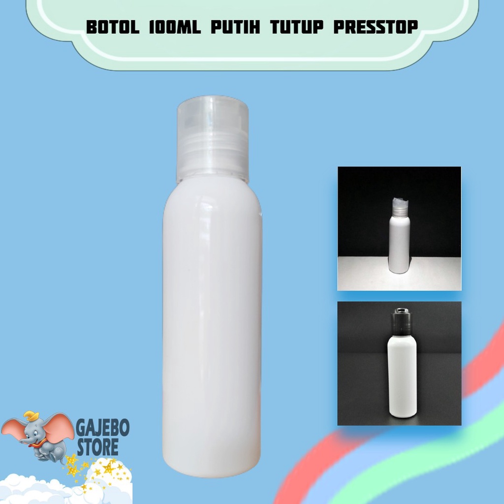 Jual BOTOL PLASTIK 100ML PUTIH PRESSTOP N24 / BOTOL PRESSTOP 100ML PUTIH BOTOL ISI ULANG ...