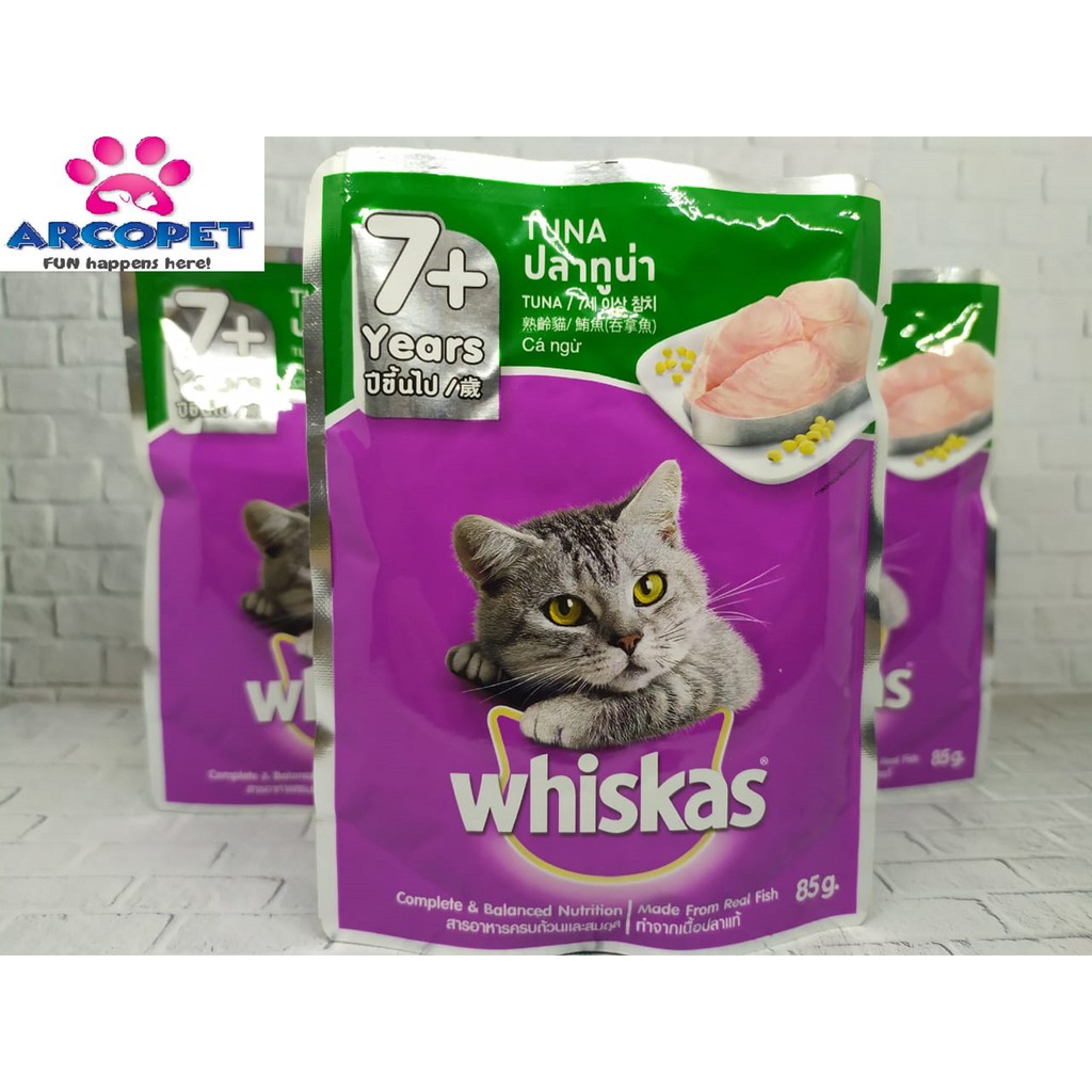 Jual Whiskas Pouch Senior 7+ Tuna 80 gr Makanan Kering Kucing | Shopee ...