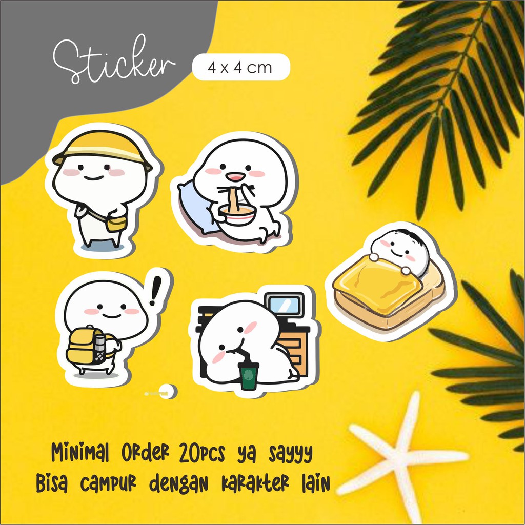 Jual STICKER LUCU kartun PENTOL 20 pcs | 4 x 4 cm | vinyil | murah ...