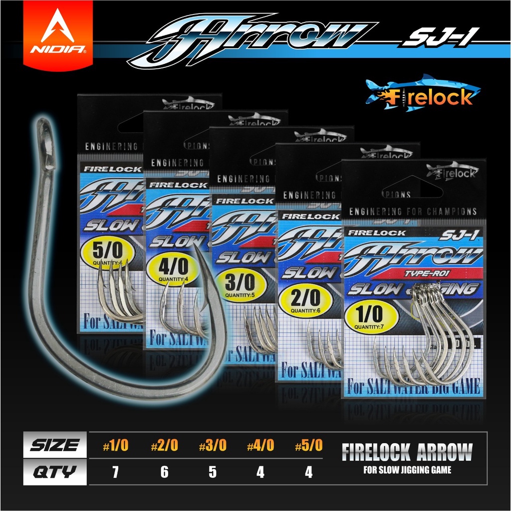 Jual FIRELOCK ARROW SJ-1 HOOK - FOR SLOW JIGGING | Shopee Indonesia