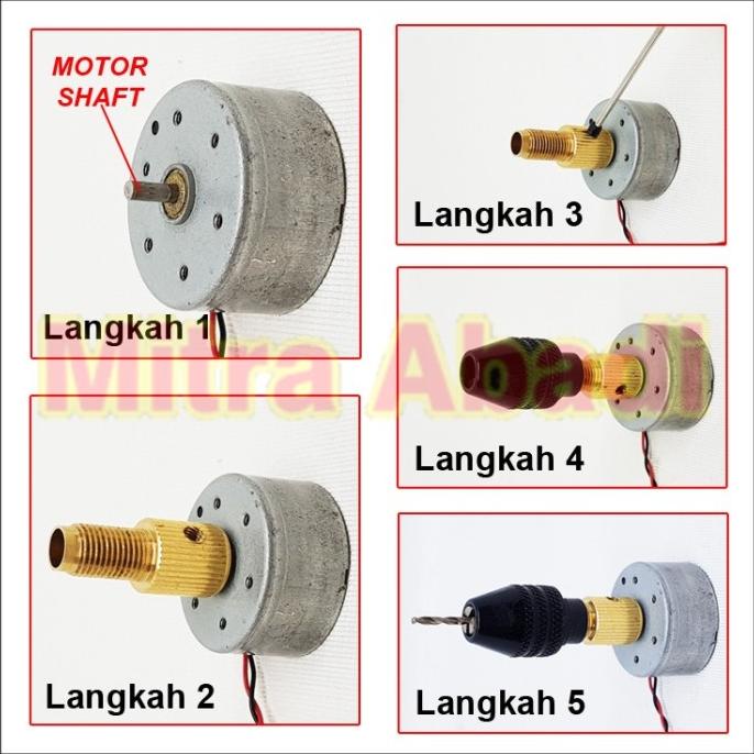 Jual DRILL CHUNK DC MOTOR SHAFT CORE M7 / M8 + KUNCI HEX + BAUT KECIL ...