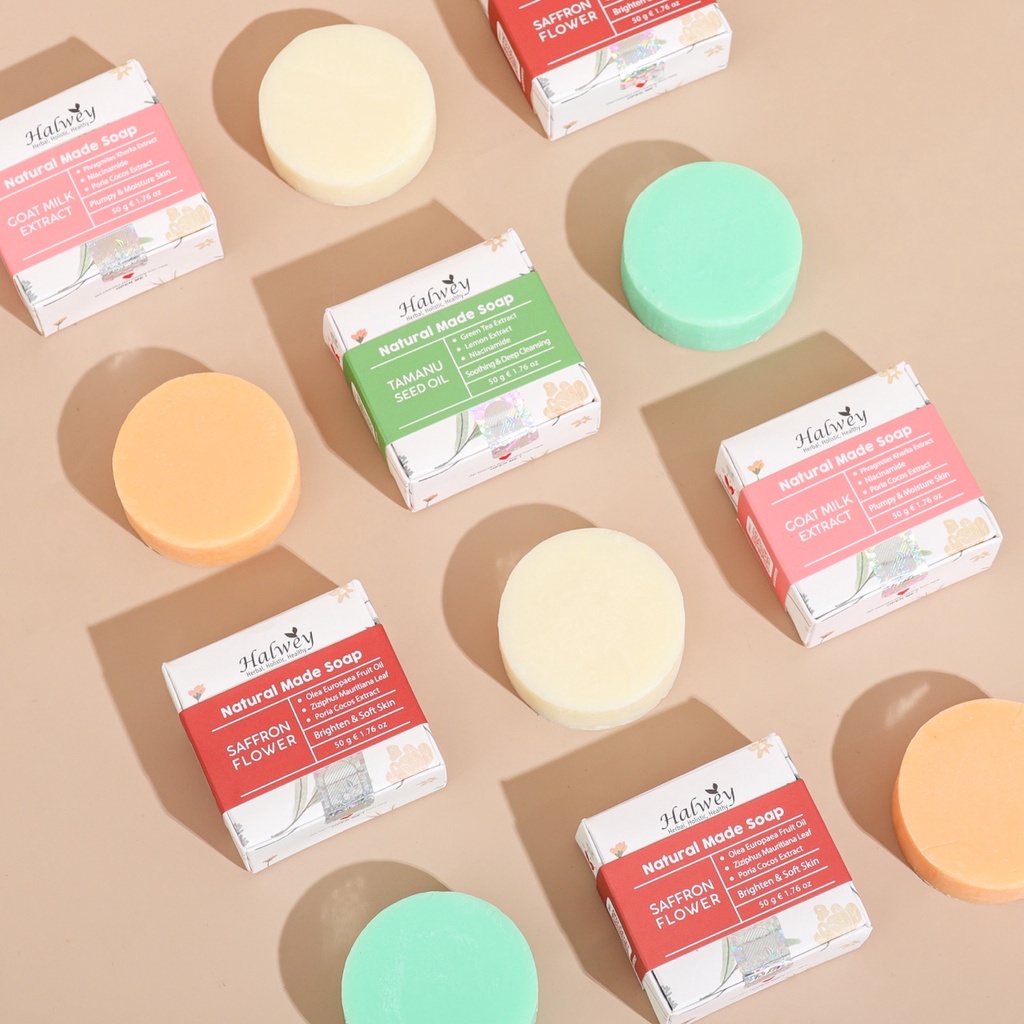 Jual FREE JARING SABUN Halwey Natural Made Soap Organik,Safron,Tamanu ...