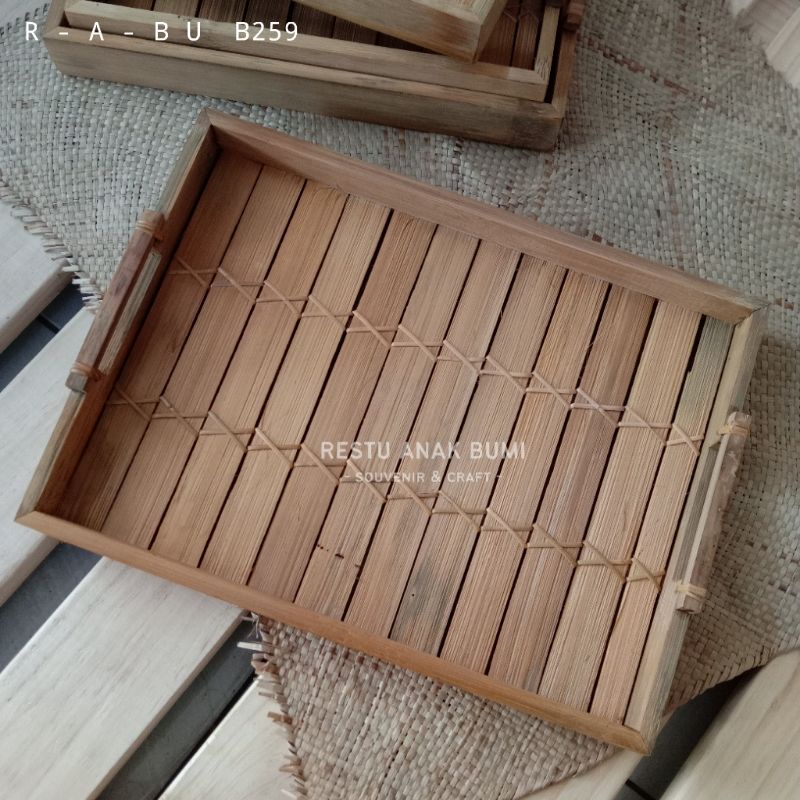 Jual Promo (B259) Nampan Kotak Bambu XL 38x28cm|Tray|Tempat Saji|Wadah ...