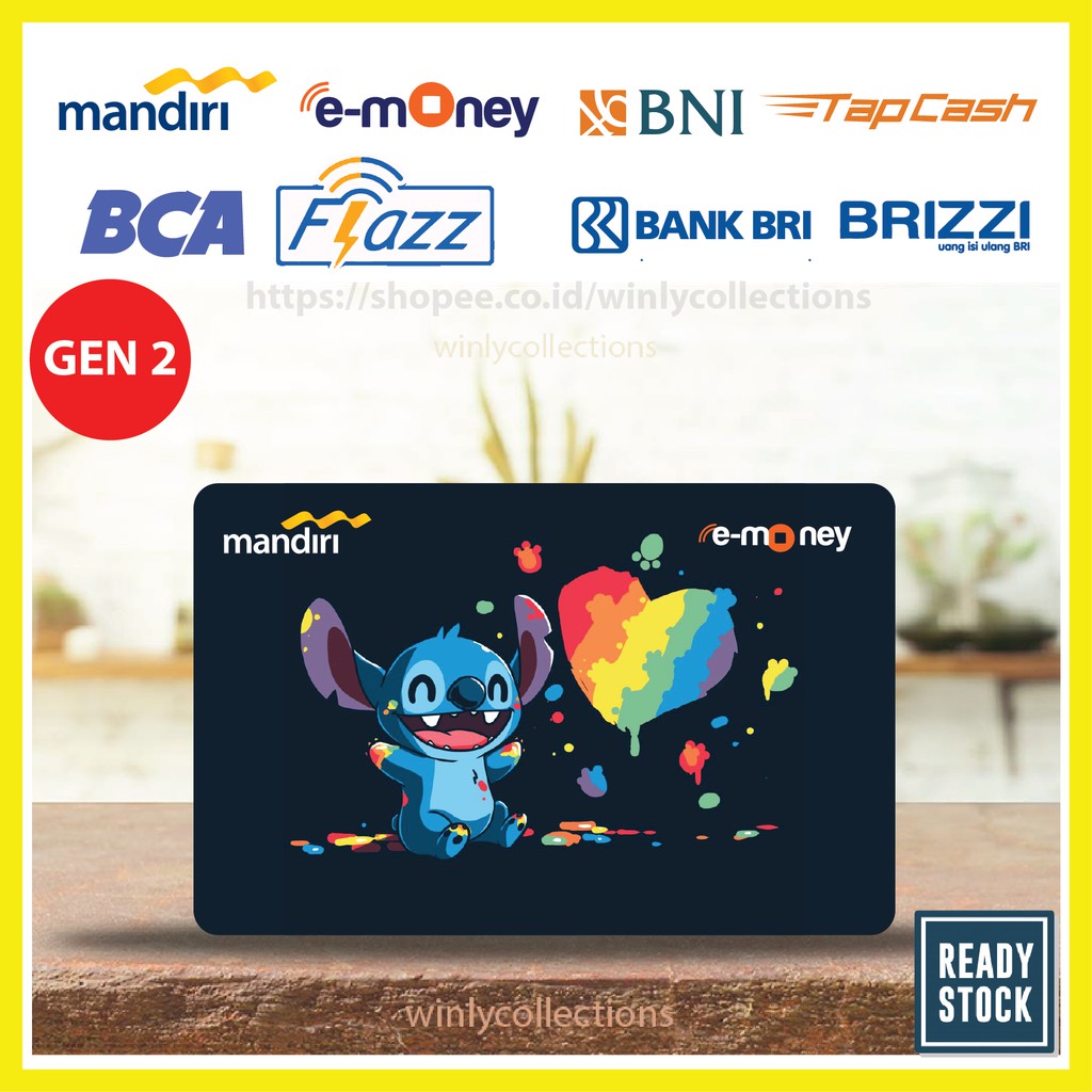 Jual KARTU EMONEY ETOLL STITCH ANIME ALIEN FLAZZ BCA GEN 2 MANDIRI ...