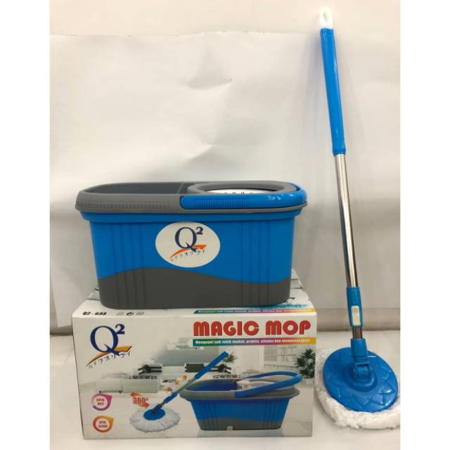 Jual Magic Mop Q2 633 BIRU Alat Pel Putar 360 derajat Super Mop Q2 | Shopee Indonesia