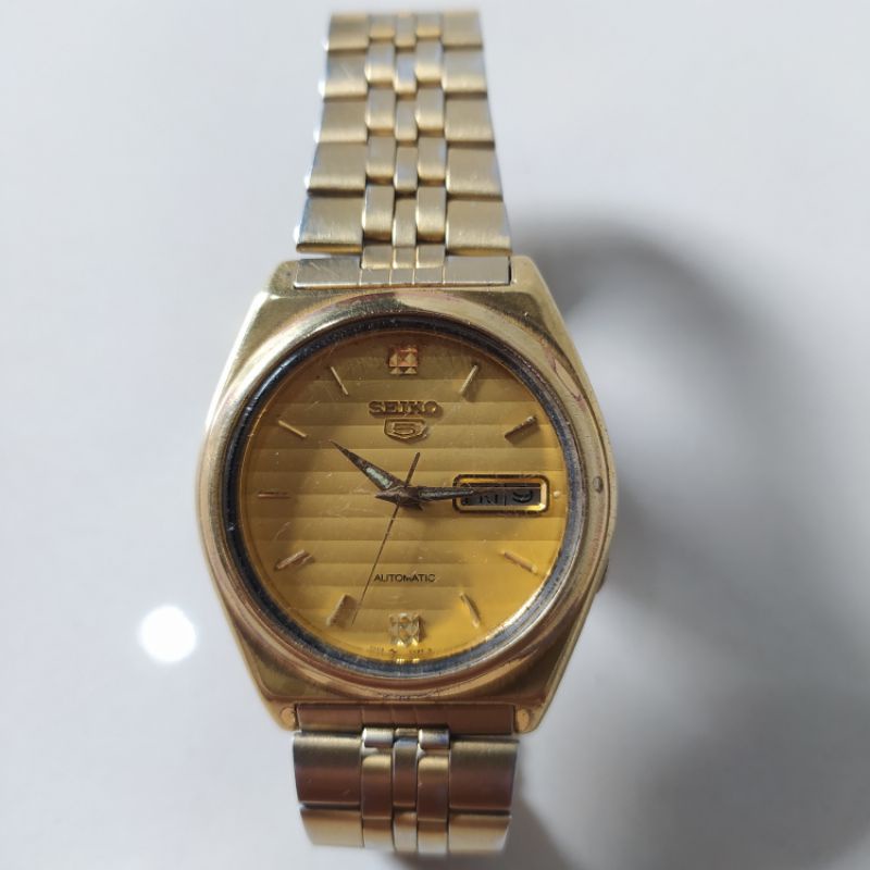 Jual jam tangan vintage SEIKO 5 automatic 7009-876A Gold | Shopee Indonesia