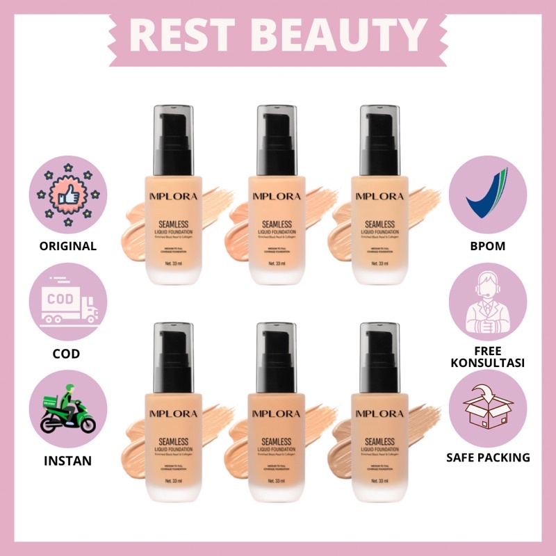 Jual IMPLORA - Seamless Liquid Foundation 33ml | Shopee Indonesia