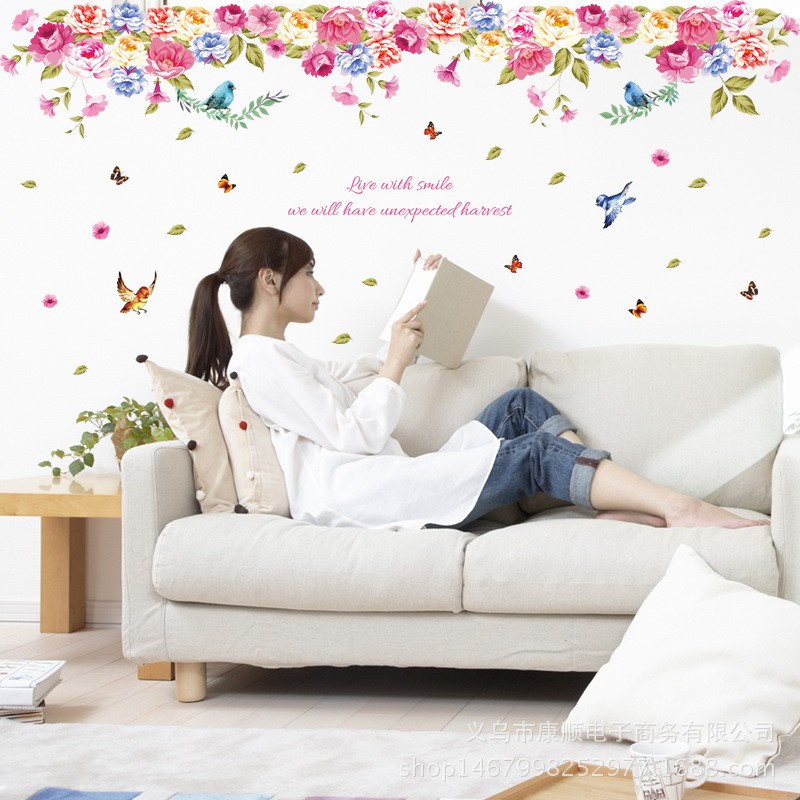 Jual Reliza Wall Stiker Sangkar Ranting Bunga Branch Flower Stiker ...