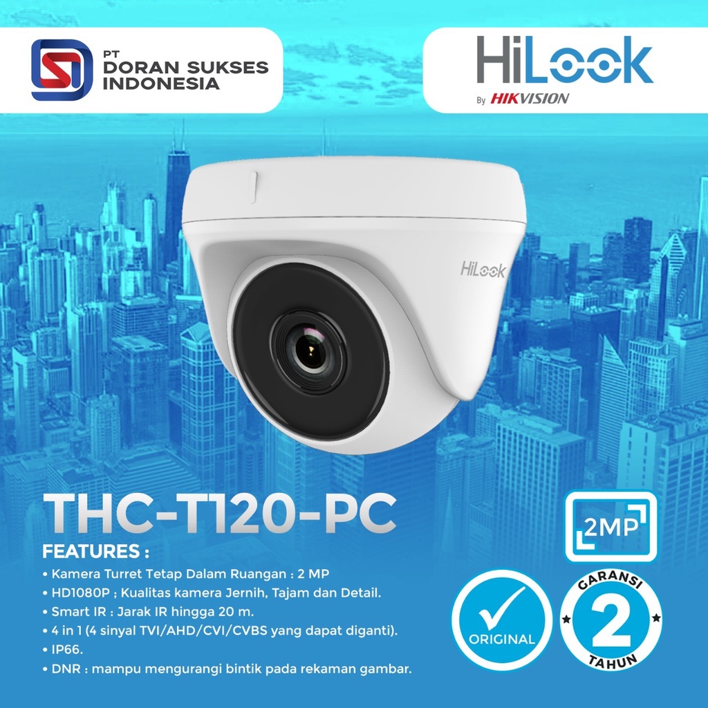 Jual HiLook THC-T120-PC 2 MP Indoor Fixed Turret Camera - Garansi Resmi ...