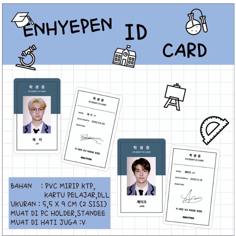 Jual ID CARD KPOP ENHYPEN 2 SISI BAHAN PVC TEBAL ANTI AIR | Shopee ...