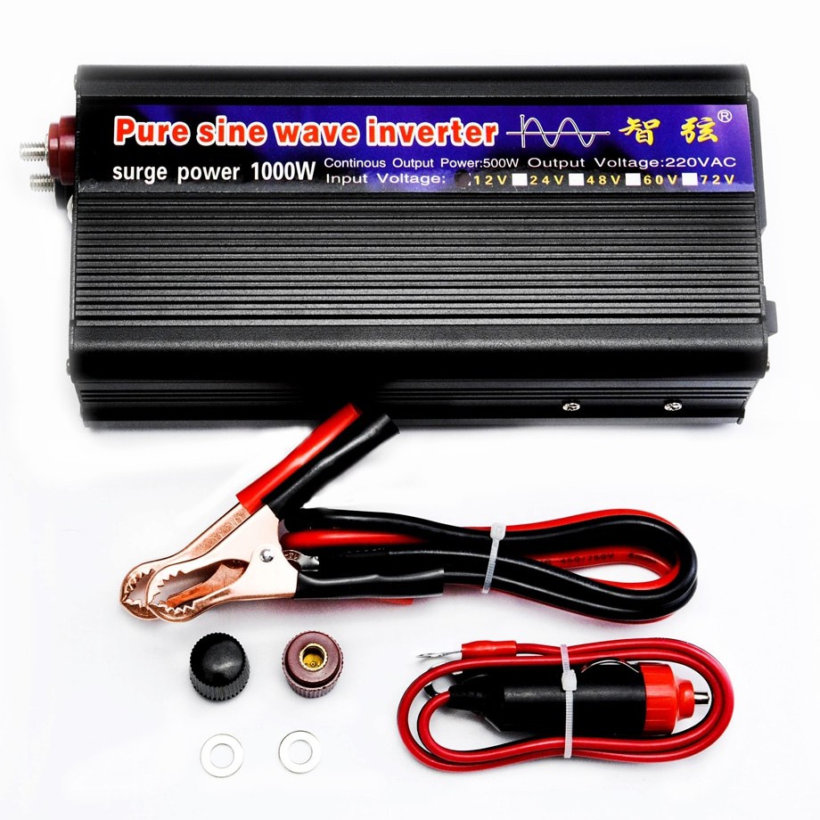 Jual Power Inverter Mobil Pure Sine Wave PSW DC 12V to AC220V 500 1000 ...