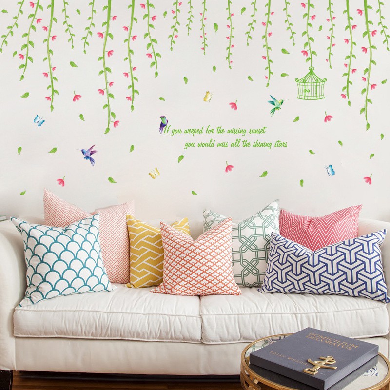 Jual Reliza Wall Stiker Sangkar Ranting Bunga Branch Flower Stiker ...