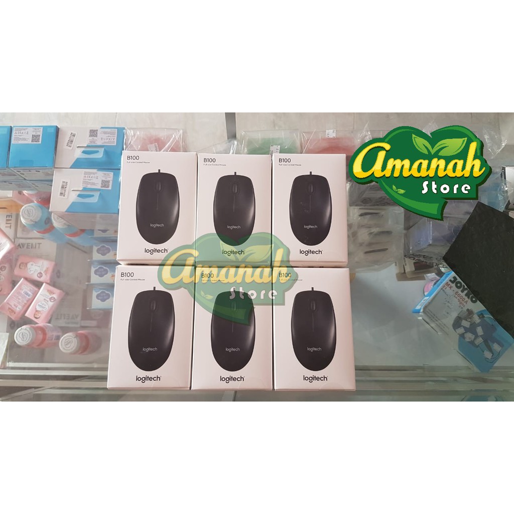 Jual Original Logitech USB Optical Mouse B100 - Hitam | Shopee Indonesia