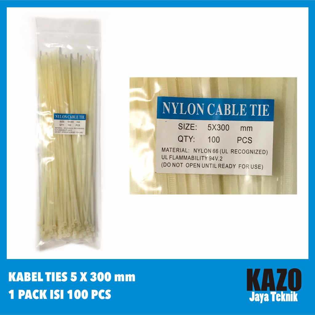 Jual Kabel Ties 5x300mm / Kabel Tis / Cable Tie / Pengikat Plastik 30cm ...