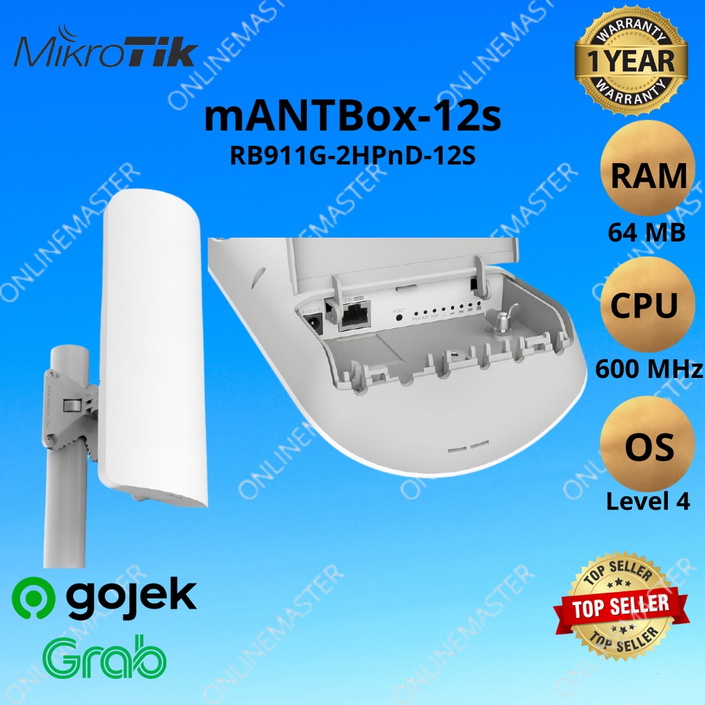 Jual Mikrotik Embedded Sectoral 2.4Ghz MIMO RB911G-2HPnD-12S (mANTBox ...